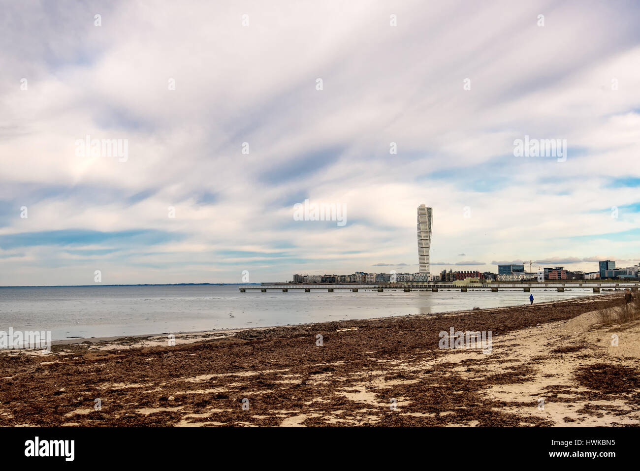 MALMO, SWEDEN - MARCH 12, 2017: Malmo West harbour area with Turning ...