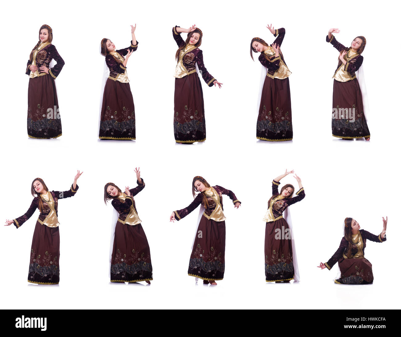 Young lady dancing traditional azeri dance Stock Photo - Alamy
