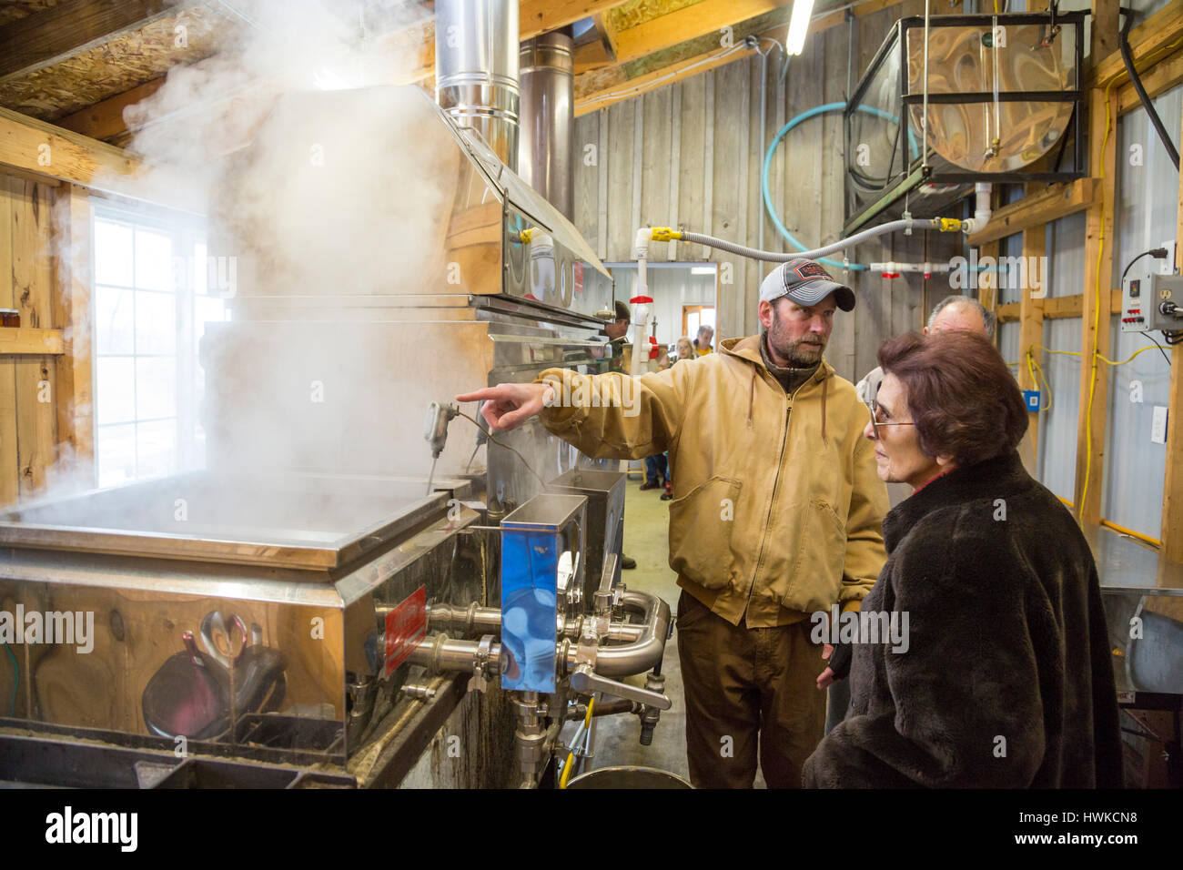 Chelsea, Michigan - Visitors get a look at maple syrup production at H ...