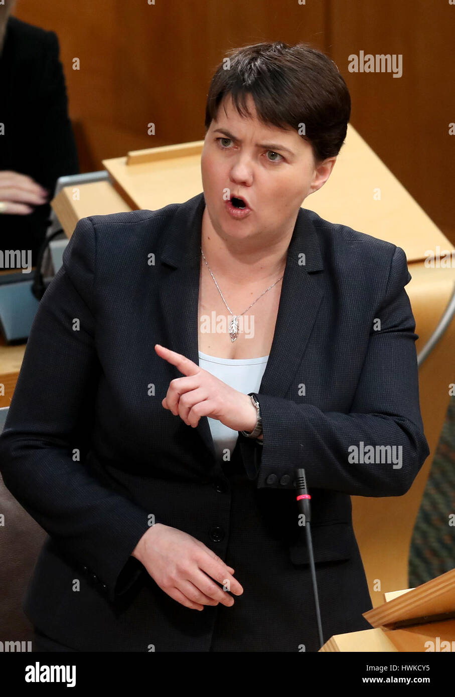 Scottish Conservative leader Ruth Davidson speaking in the main chamber ...