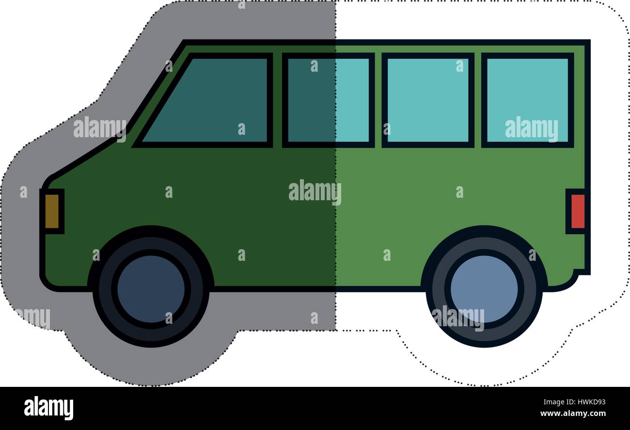 van vehicle icon over white background. colorful design. vector ...