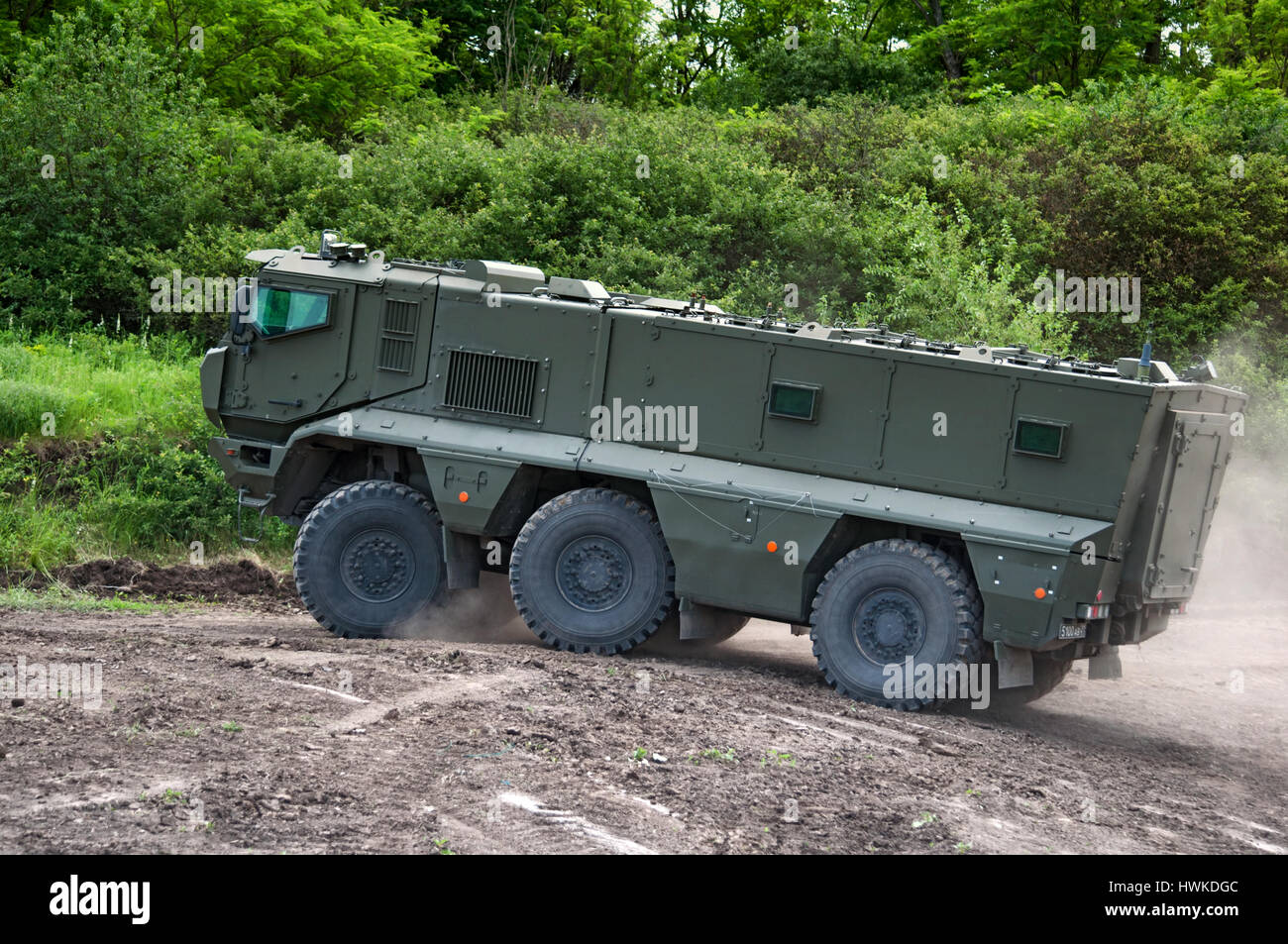 Demonstration of the capabilities of the new armored personnel carrier ...