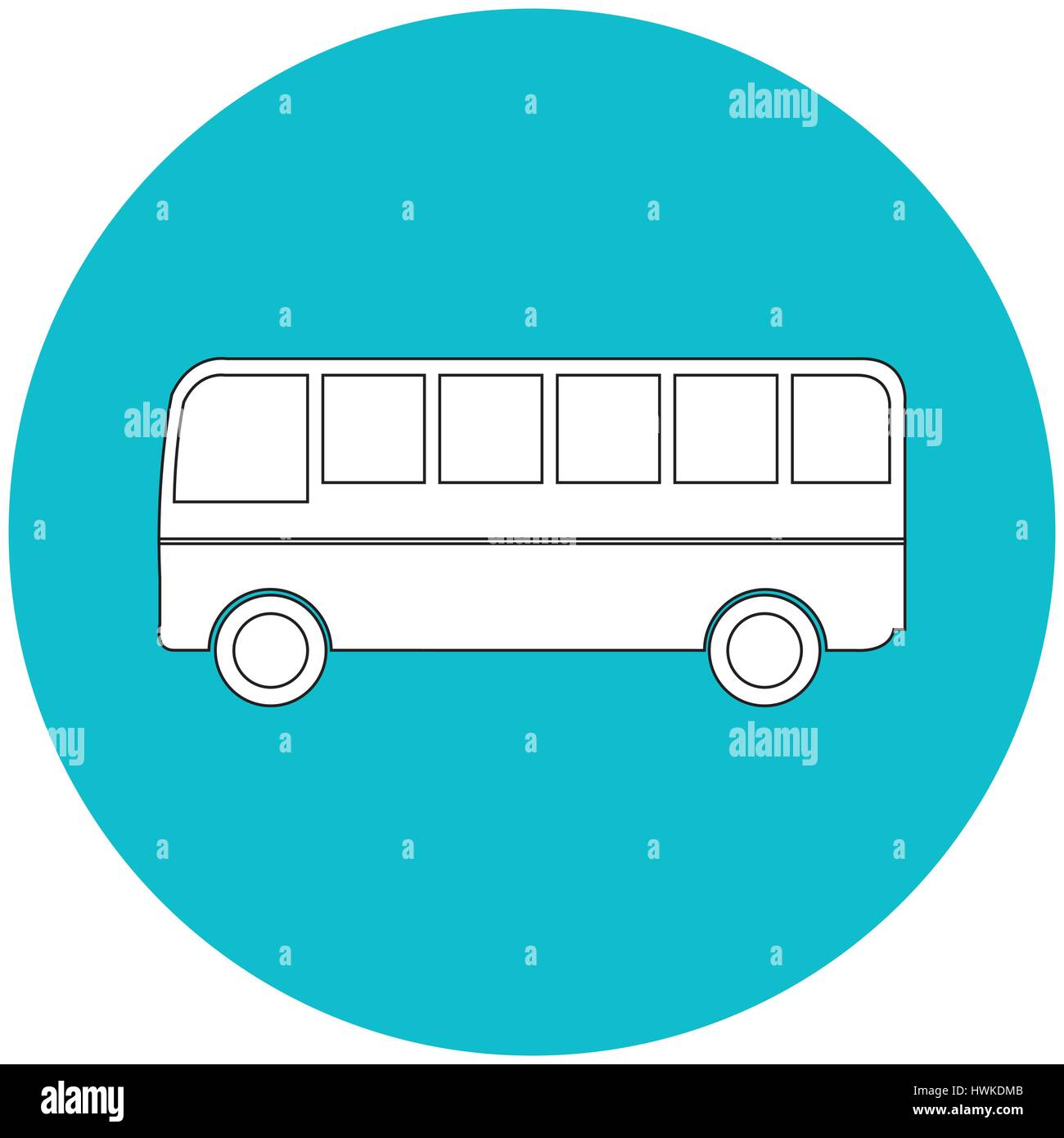bus vehicle icon over blue circle and white background. vector ...