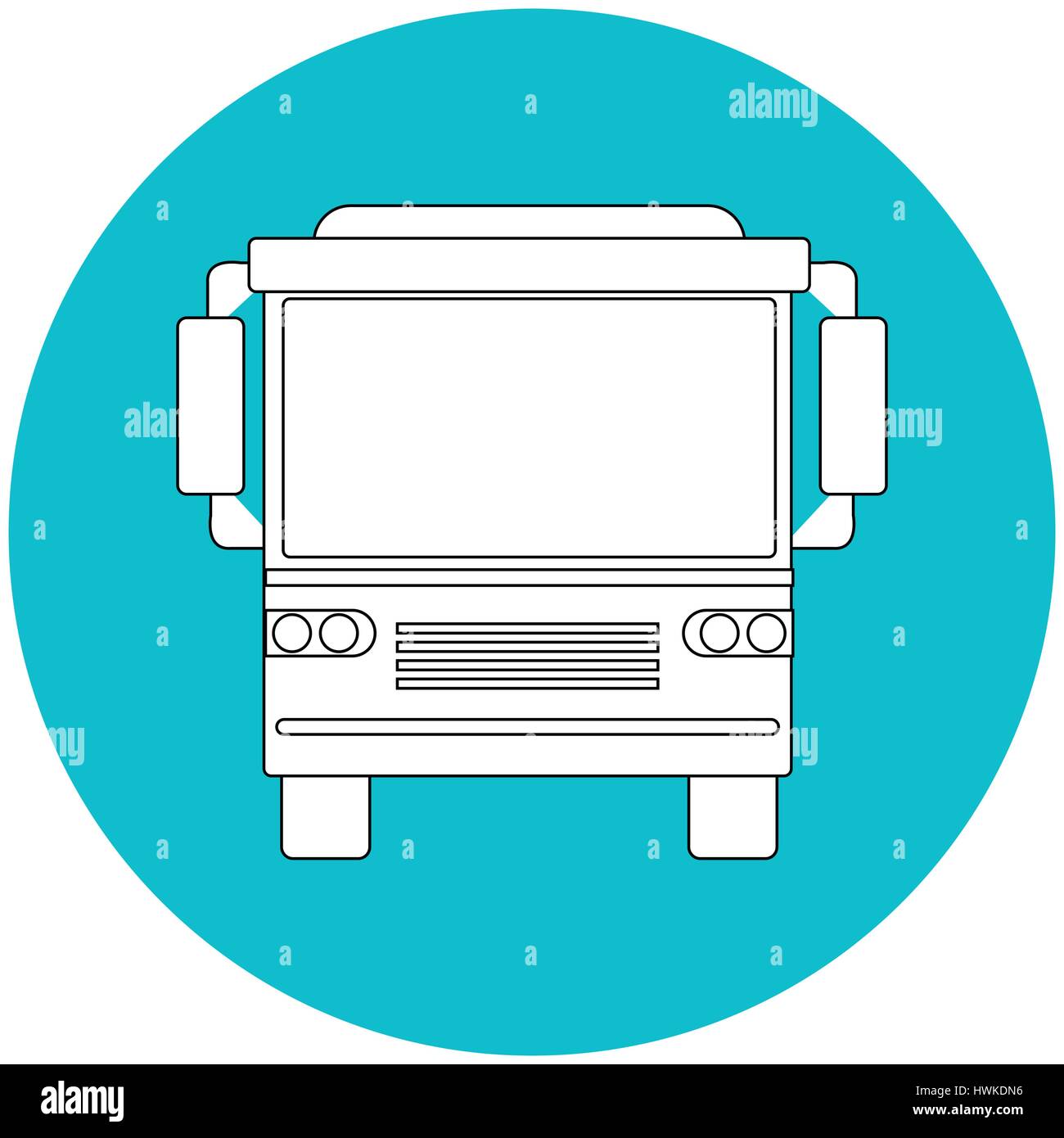 bus vehicle icon over blue circle and white background. vector ...