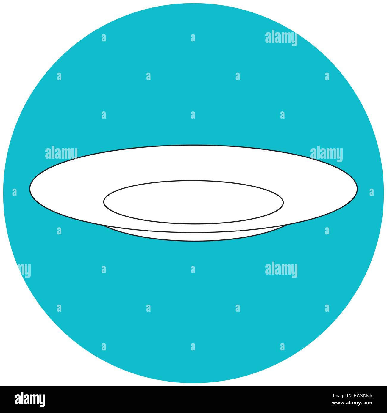 dish icon over white background. vector illustration Stock Vector Image ...