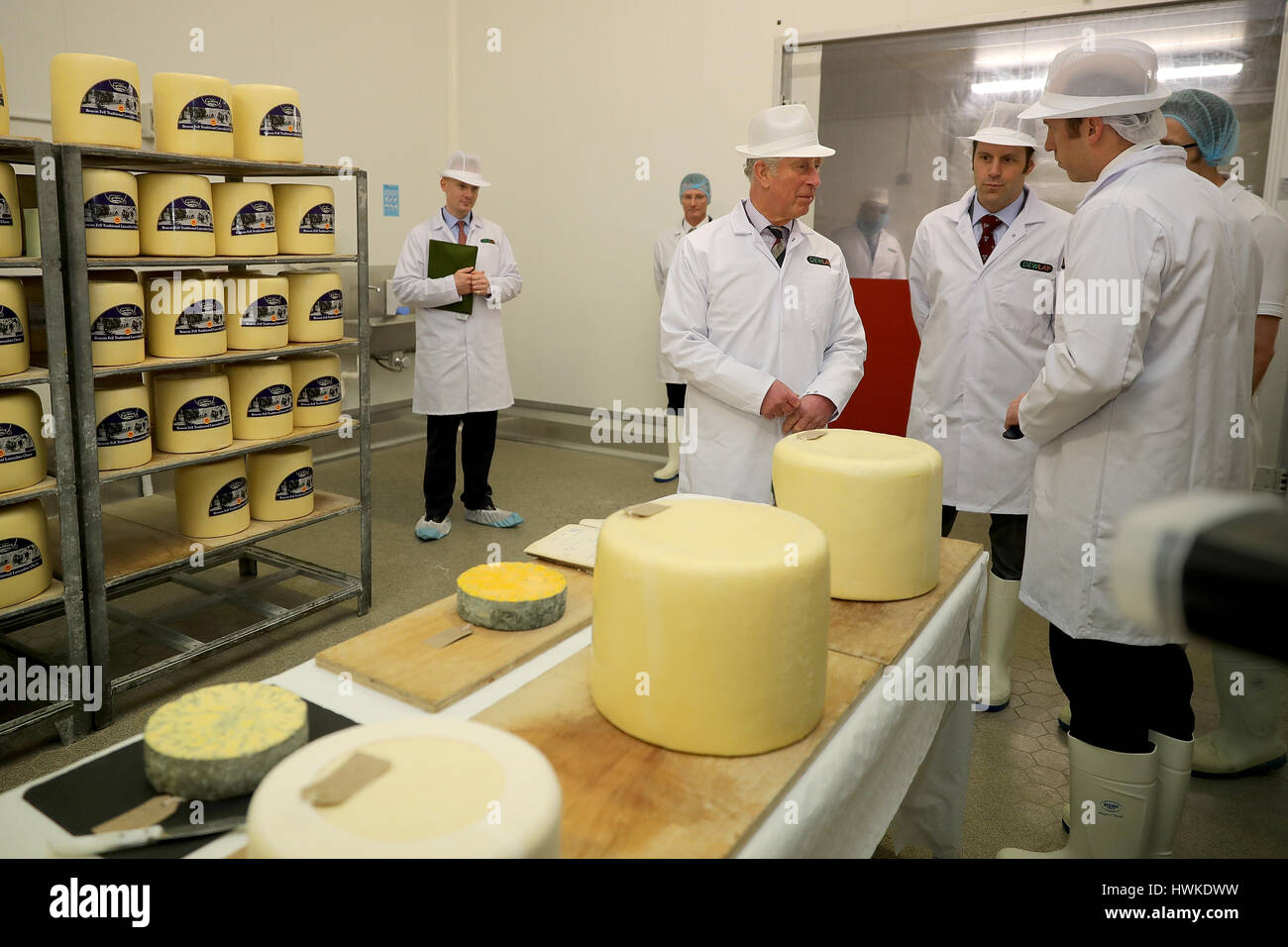 The Prince of Wales (centre), patron of the Specialist Cheesemakers ...