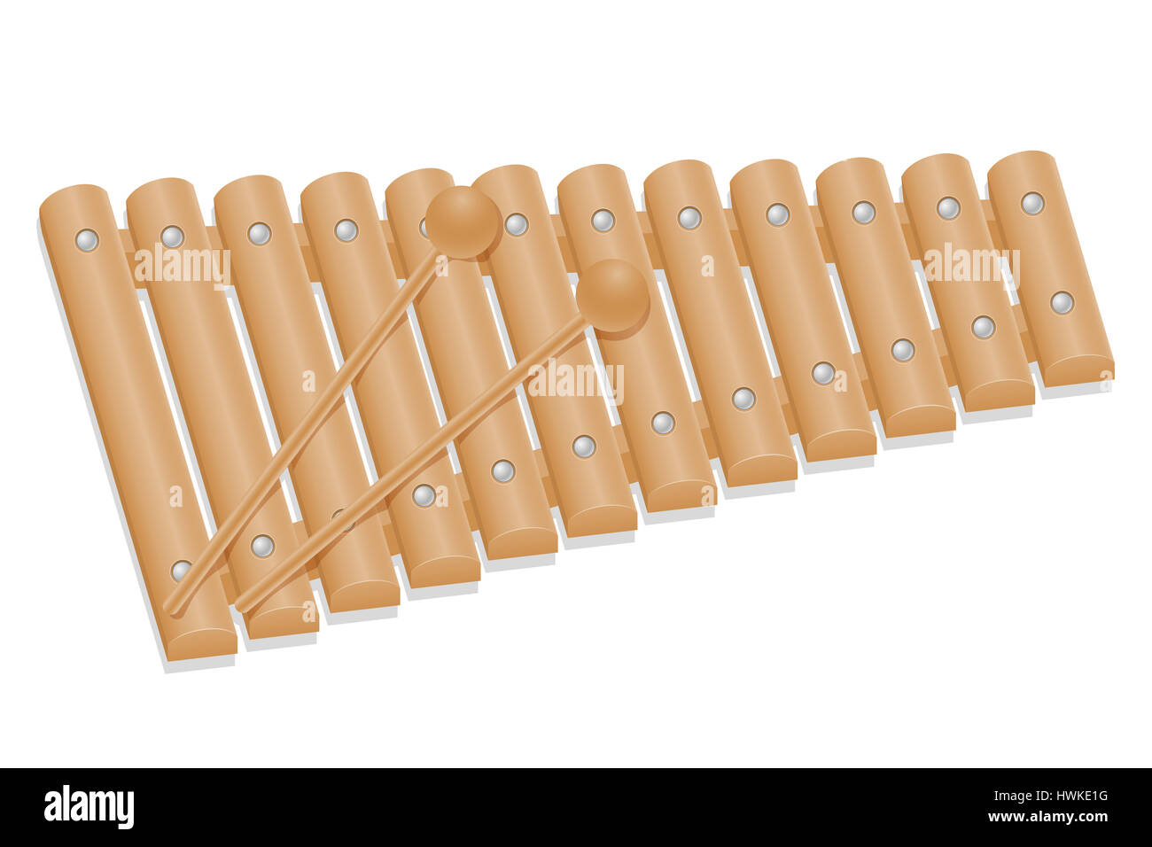 xylophone musical instruments stock illustration isolated on white ...