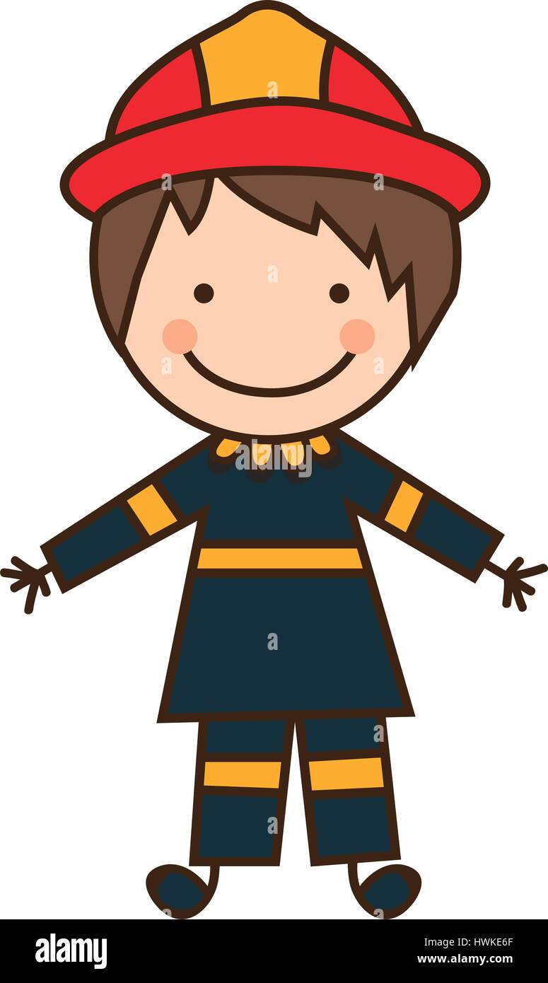 happy man firefighter icon Stock Vector Image & Art - Alamy