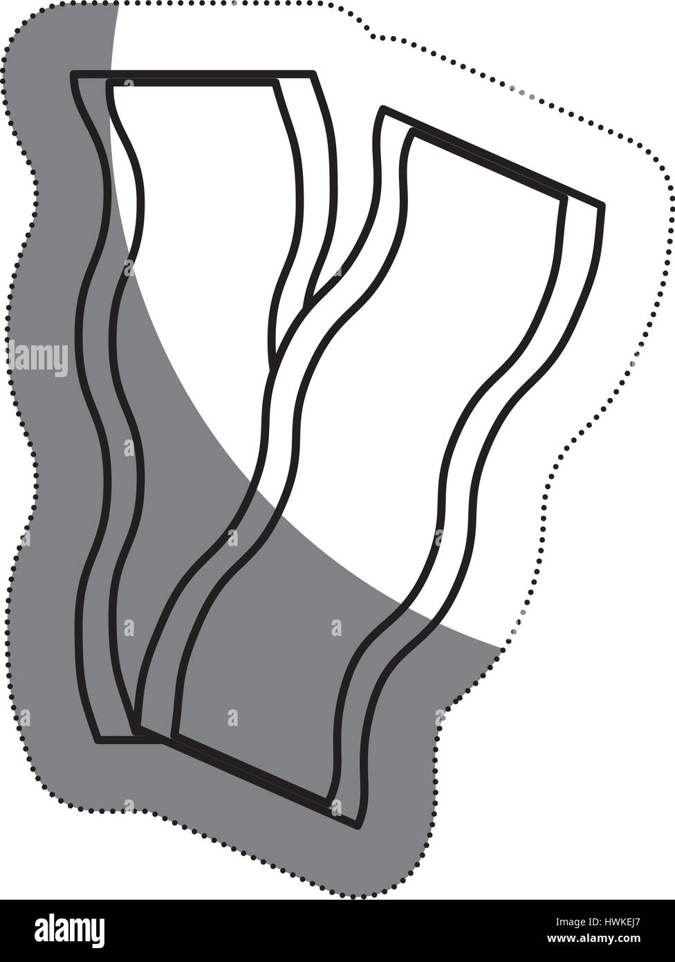 bacon stripes over white background. breakfast food concept. vector ...