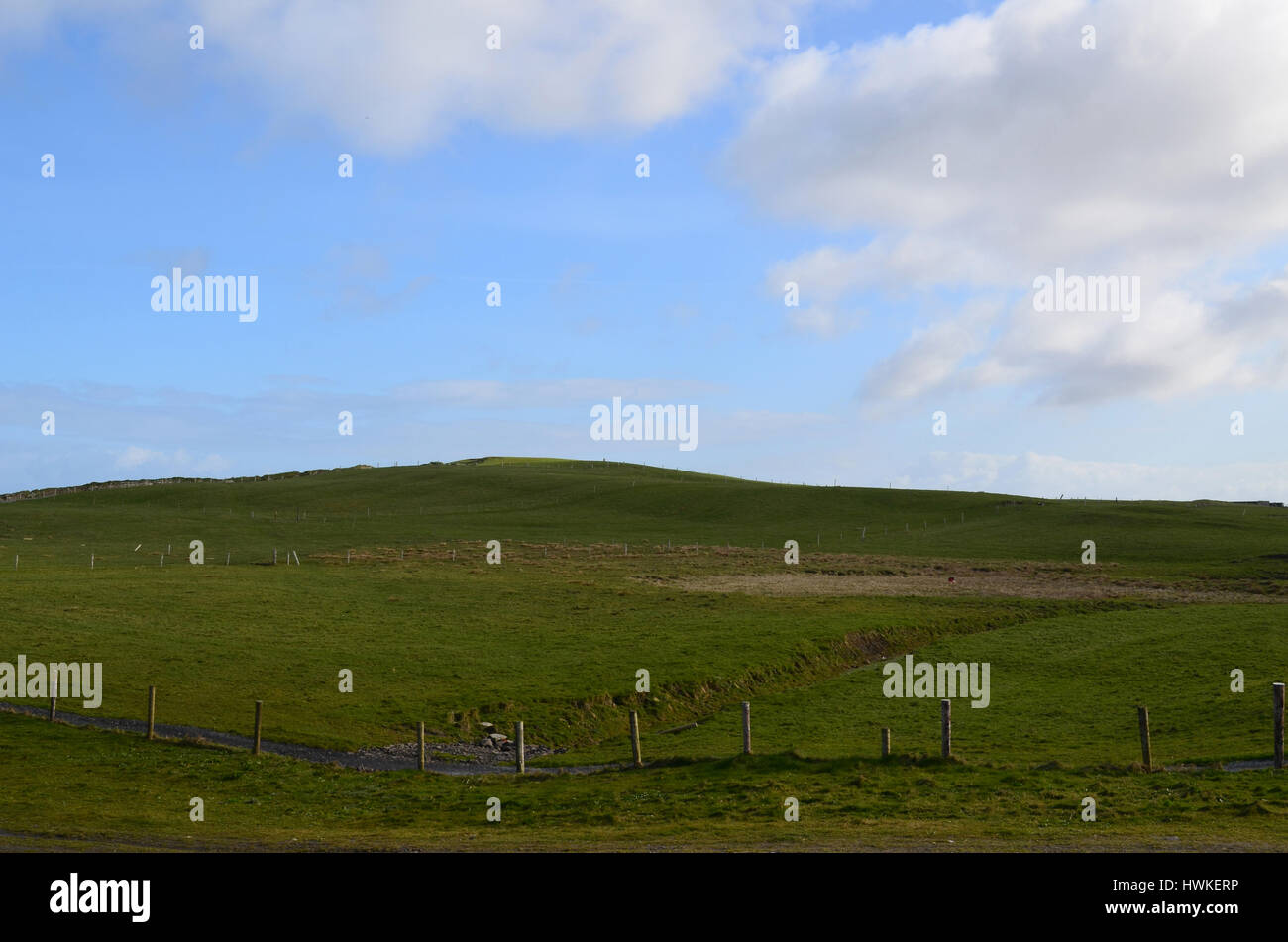Beautiful rolling hills and grass fields on the Cliff's of Moher in ...