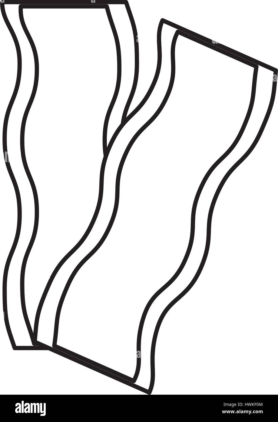 bacon stripes over white background. breakfast food concept. vector ...