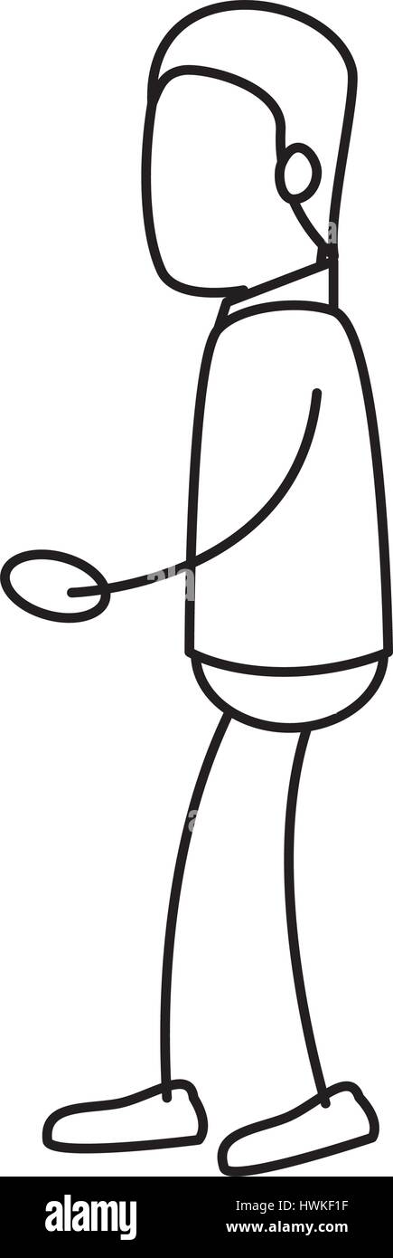 draw of Human figure of man expressing himself over white background ...