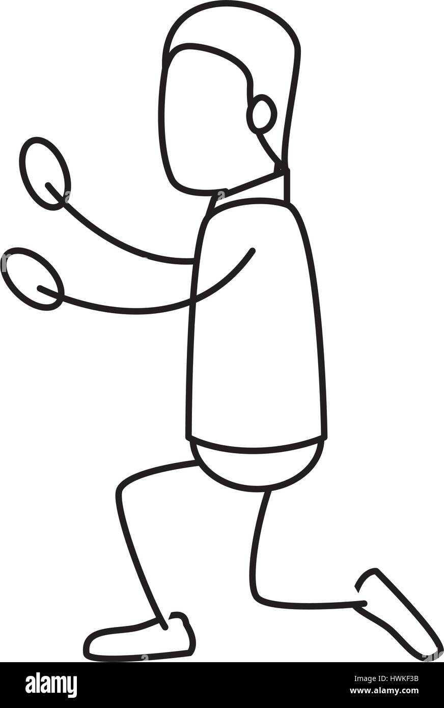 draw of Human figure of man expressing himself over white background ...