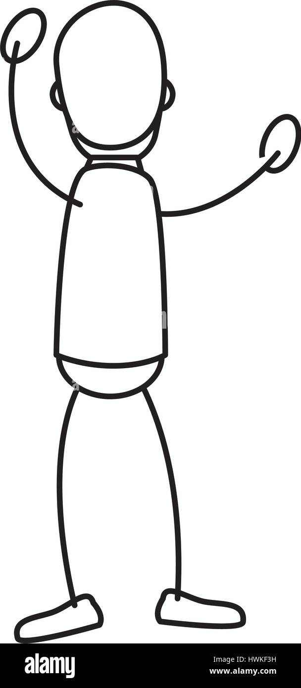 draw of Human figure of man expressing himself over white background ...