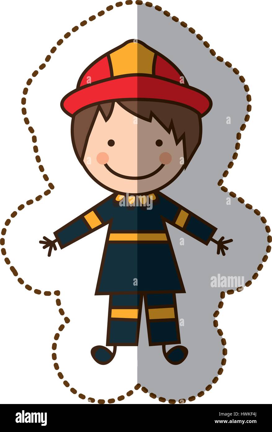 happy man firefighter icon Stock Vector Image & Art - Alamy