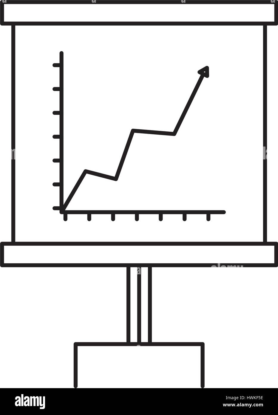 presentation with graphic chart over white background. vector ...