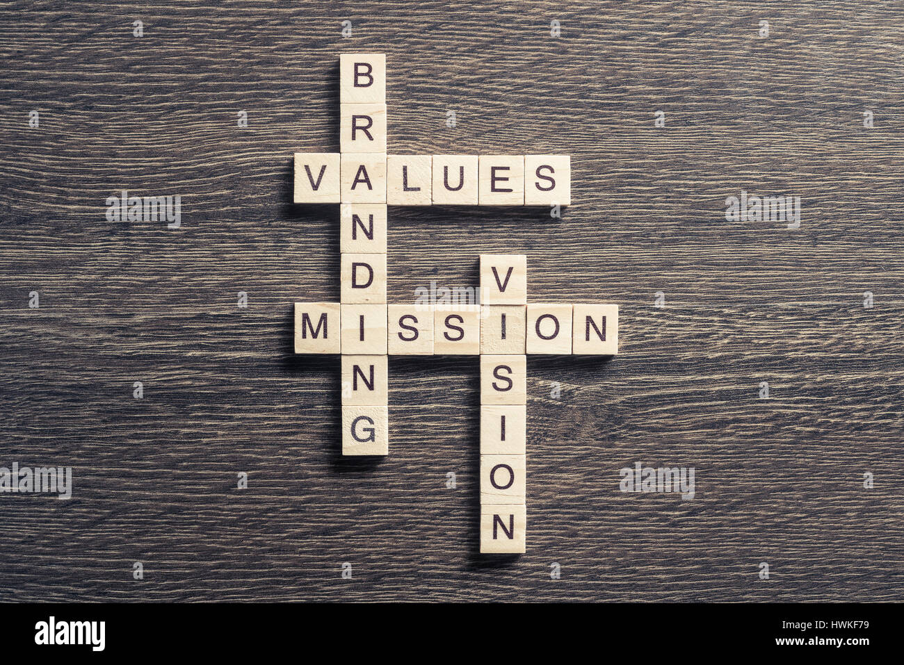 Conceptual business keywords on table with elements of game maki Stock ...