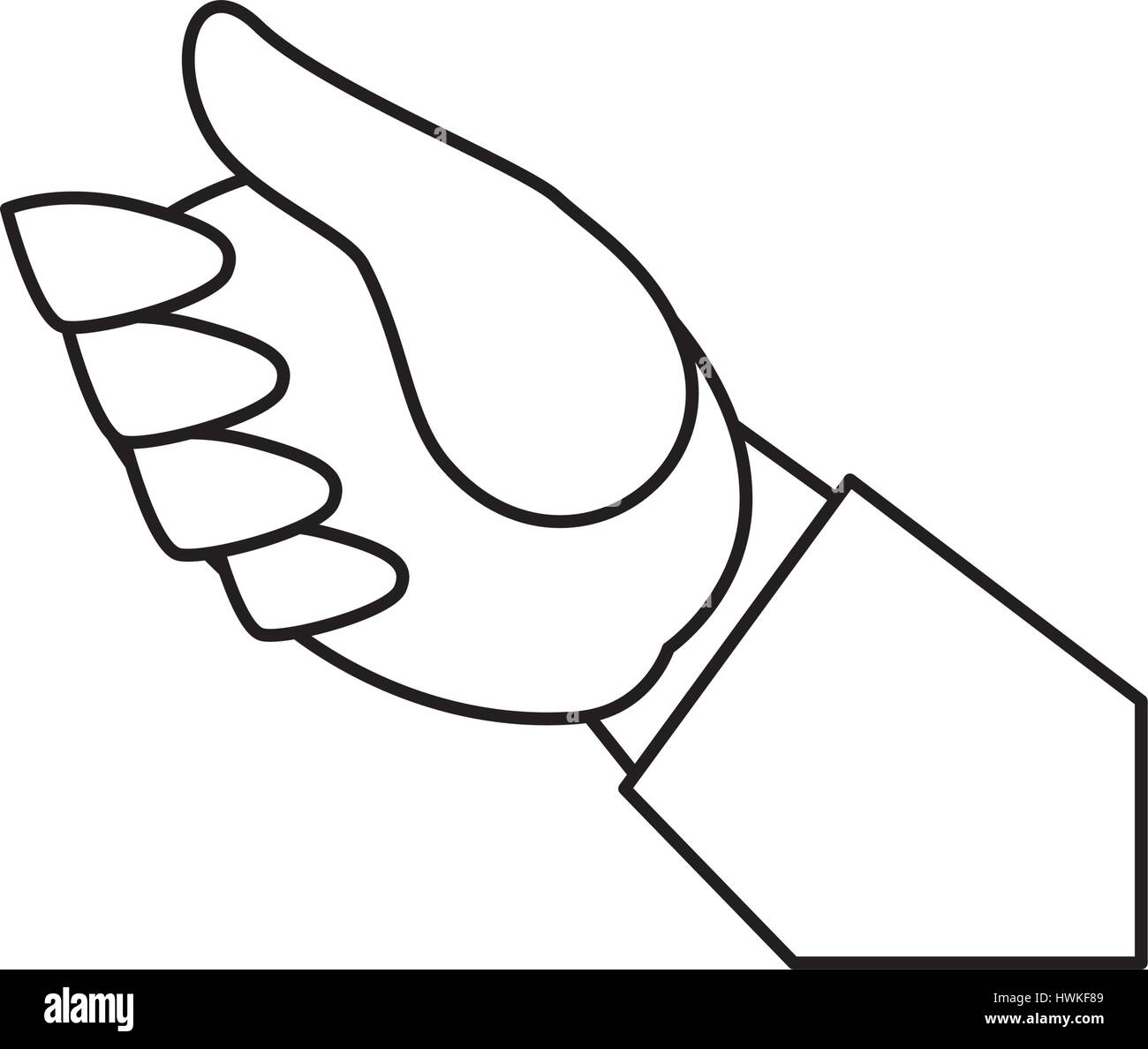 human hand icon over white background. vector illustration Stock Vector ...