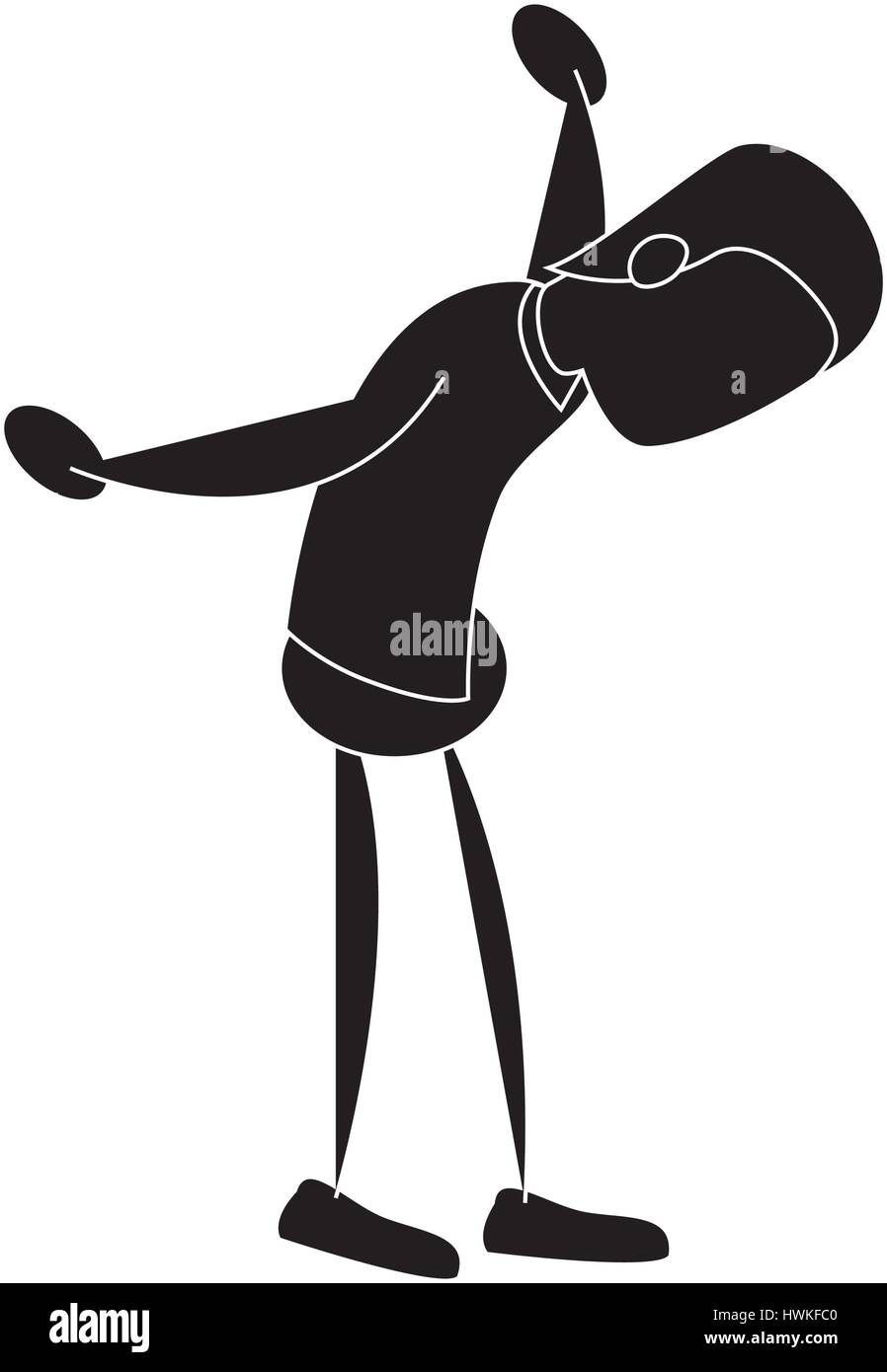 silhouette of Human figure of man expressing himself over white ...