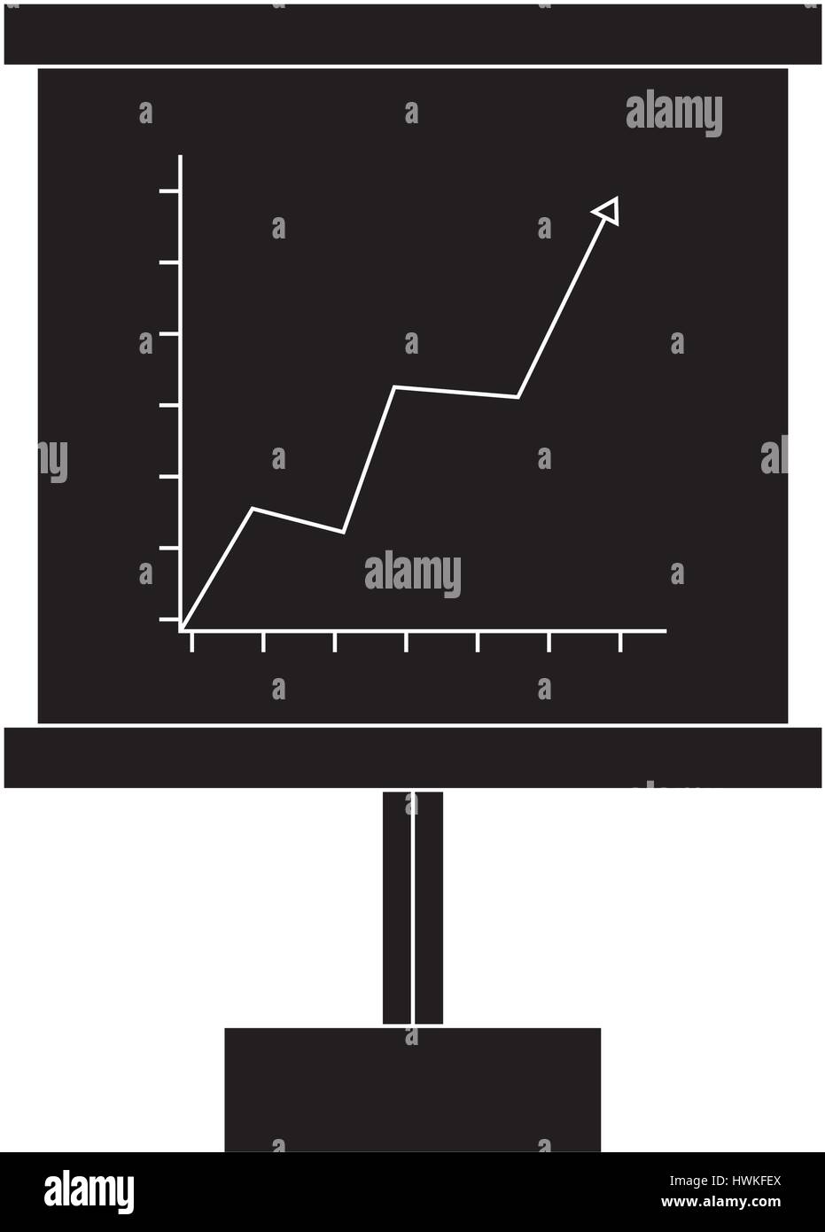 presentation with graphic chart over white background. vector ...