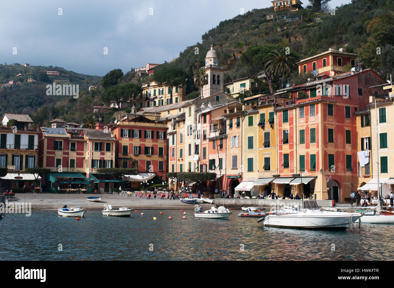 Italy: view of the port and skyline of Portofino, an Italian fishing ...