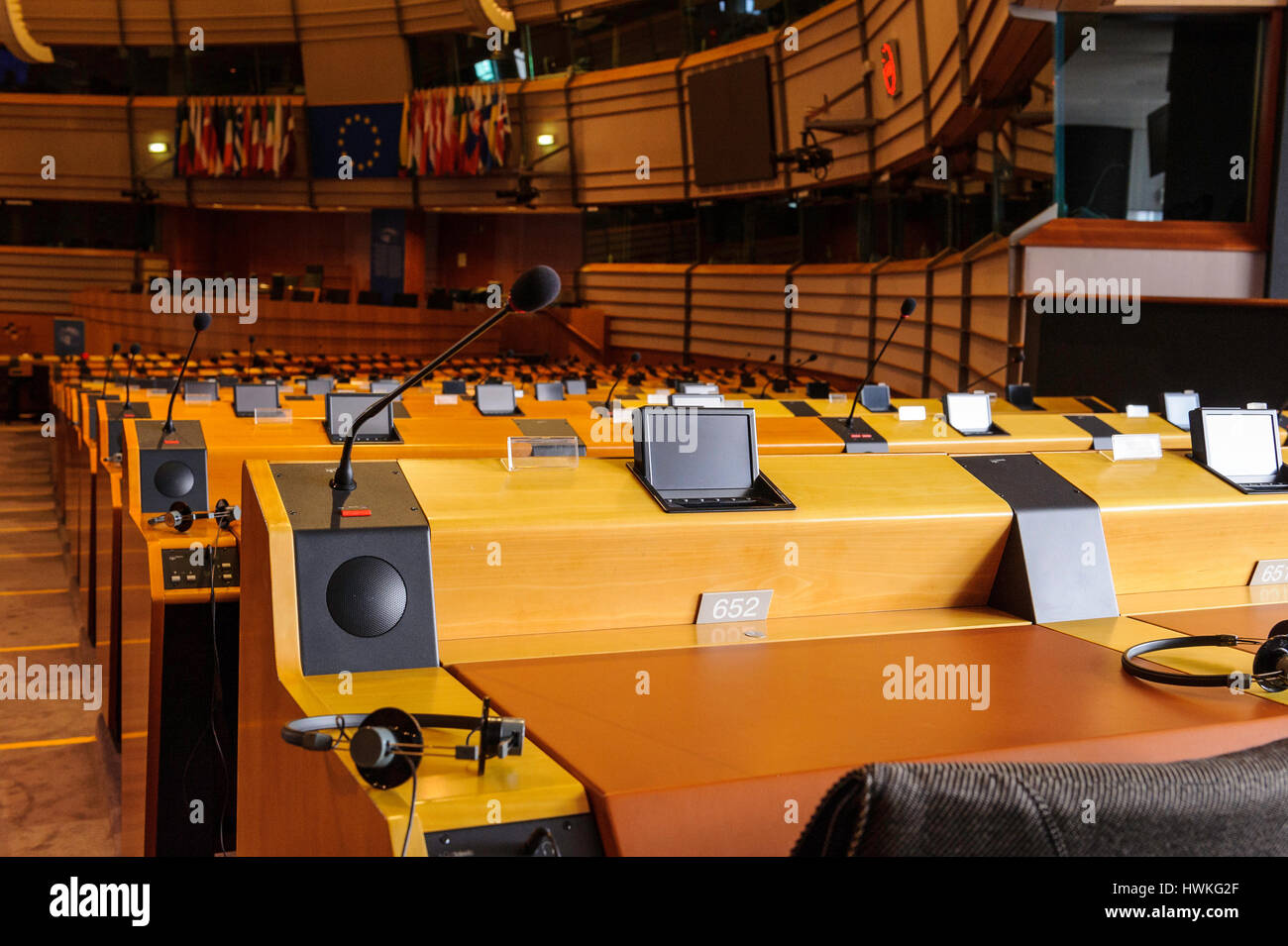 Plenary room of european parliament in brussels hi-res stock ...