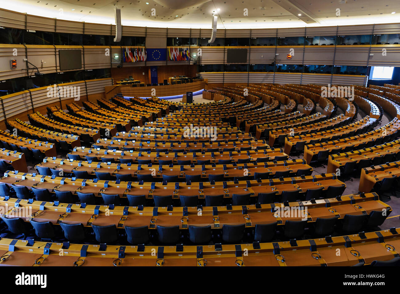 Plenary Room Of European Parliament In Brussels High Resolution Stock ...