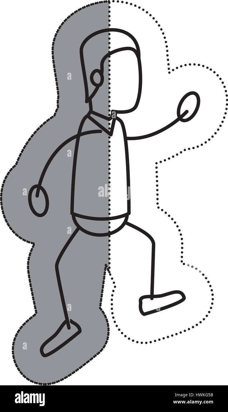 draw of Human figure of man expressing himself over white background ...