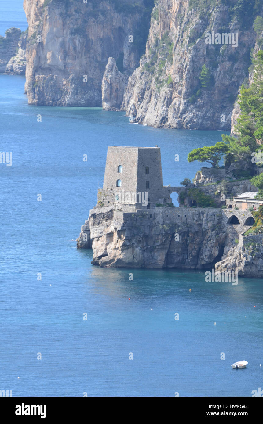Stone buildings along the Amalfi Coast in Italy Stock Photo - Alamy