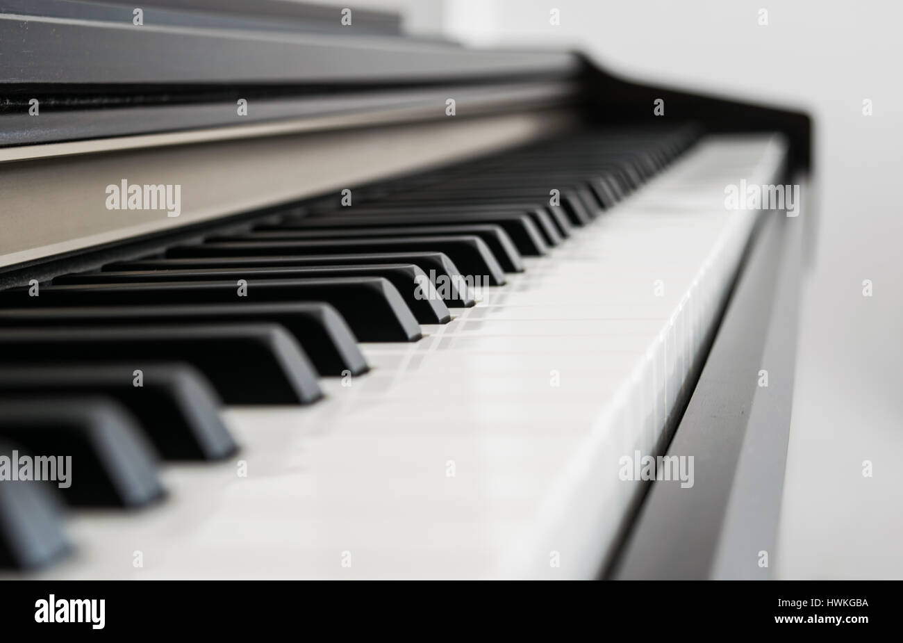 Piano keys side view Stock Photo - Alamy