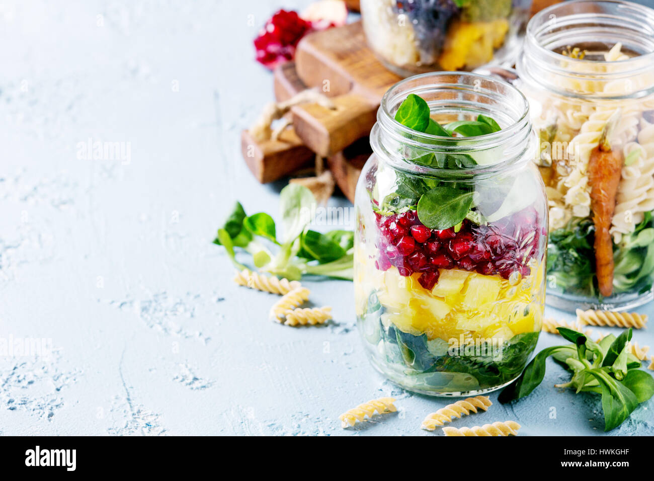 Salads in mason jars Stock Photo - Alamy