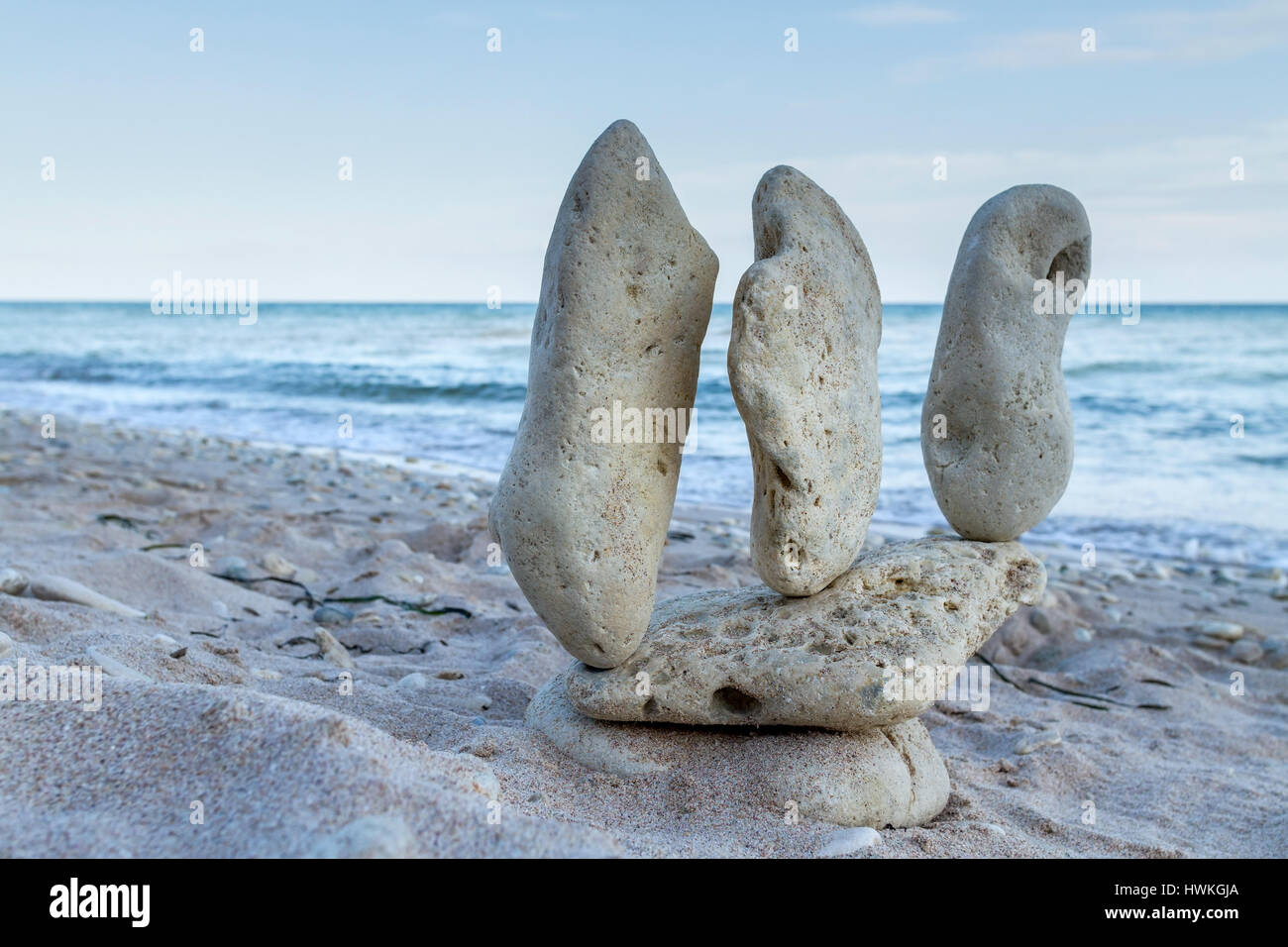 Pebble stone tower at the beach hi-res stock photography and images - Alamy