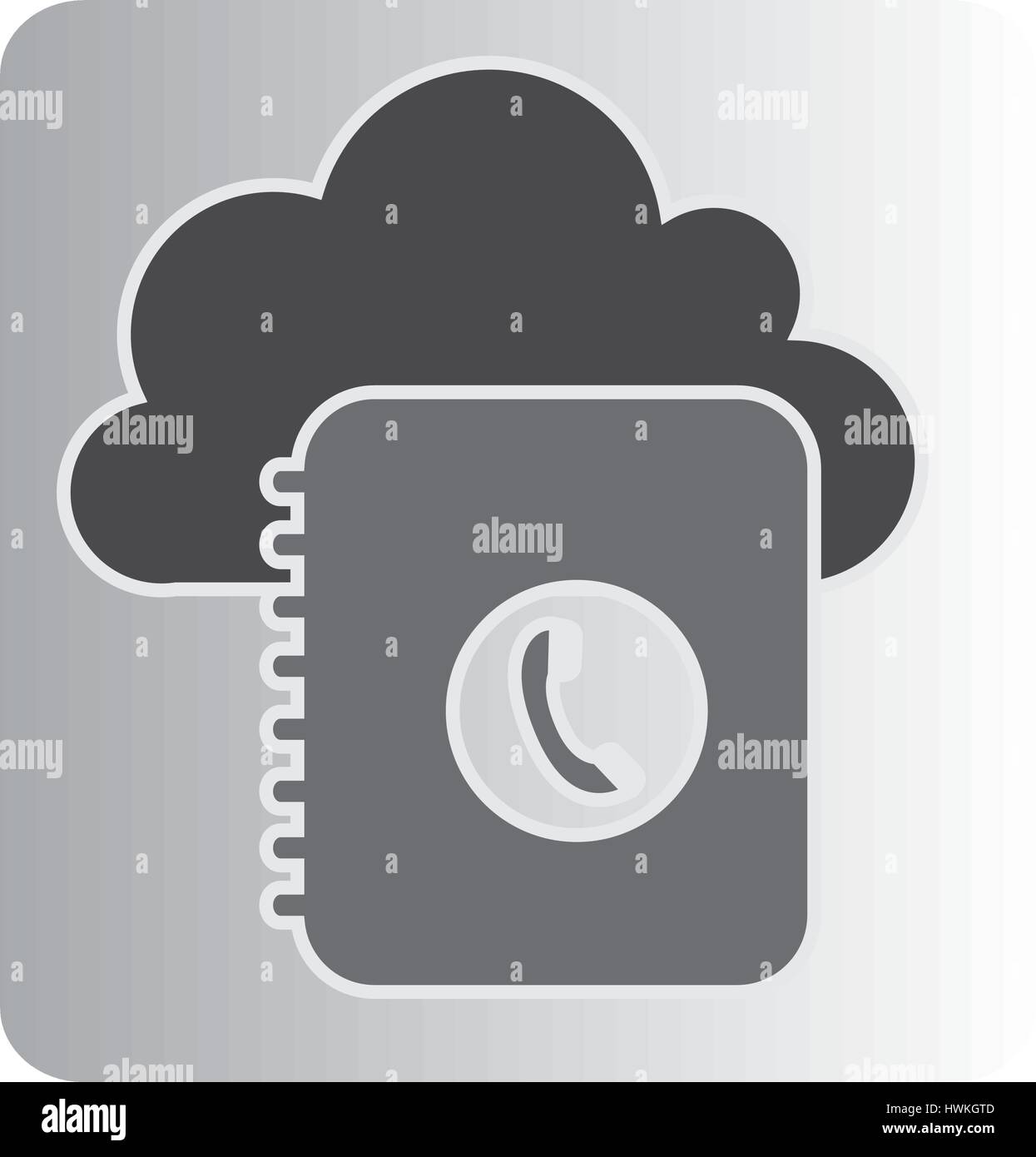 cloud notebook with phone sign network Stock Vector Image & Art - Alamy