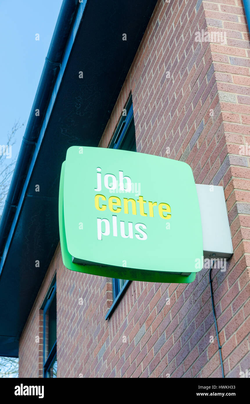 Job Centre Plus sign above job centre in Tipton, Black Country, West ...