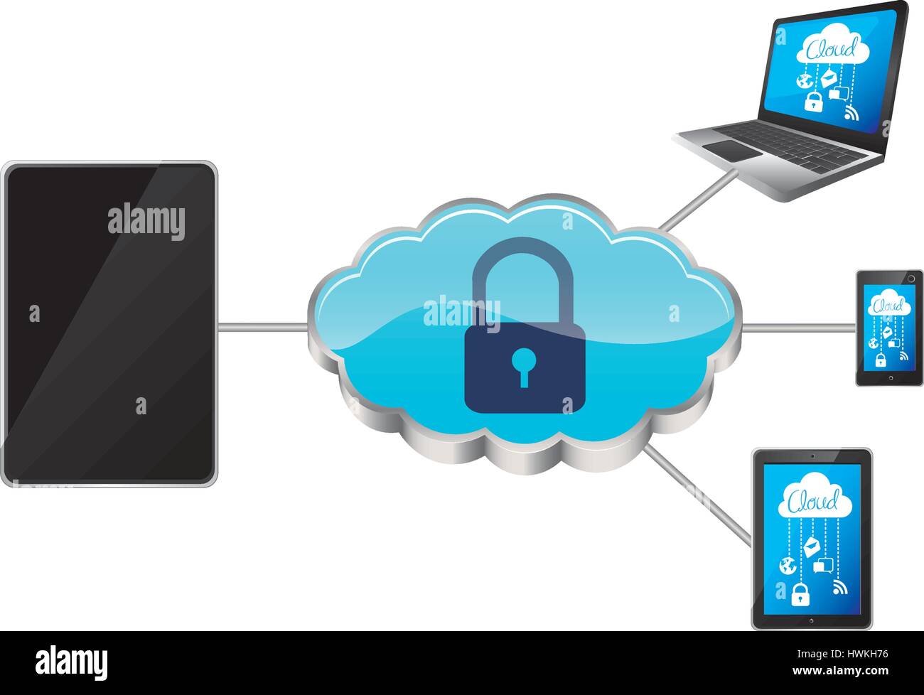 Padlock cloud hosting Stock Vector Images - Alamy