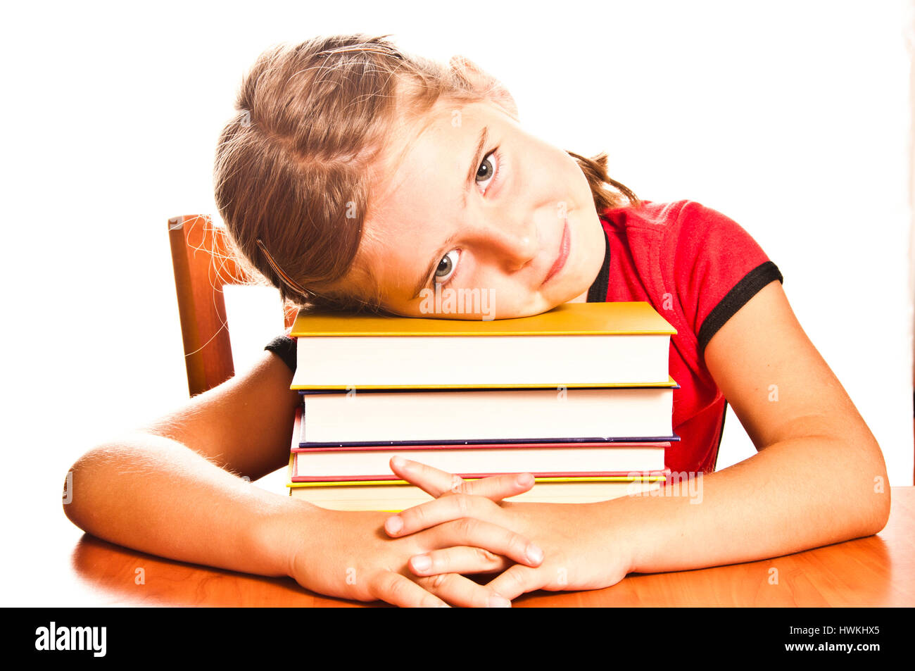 girl with books back to school concept Stock Photo - Alamy