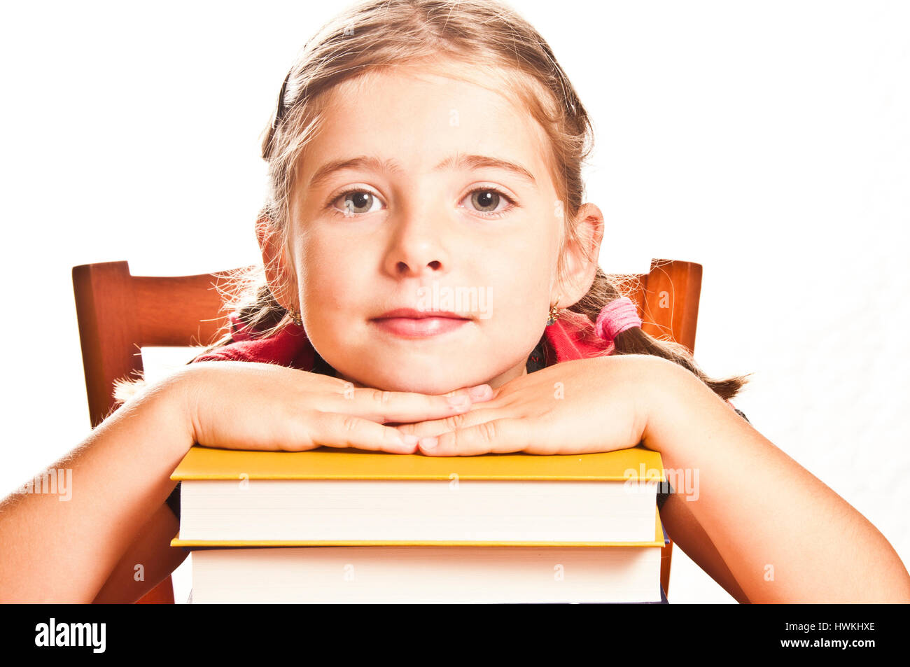 girl with books back to school concept Stock Photo - Alamy