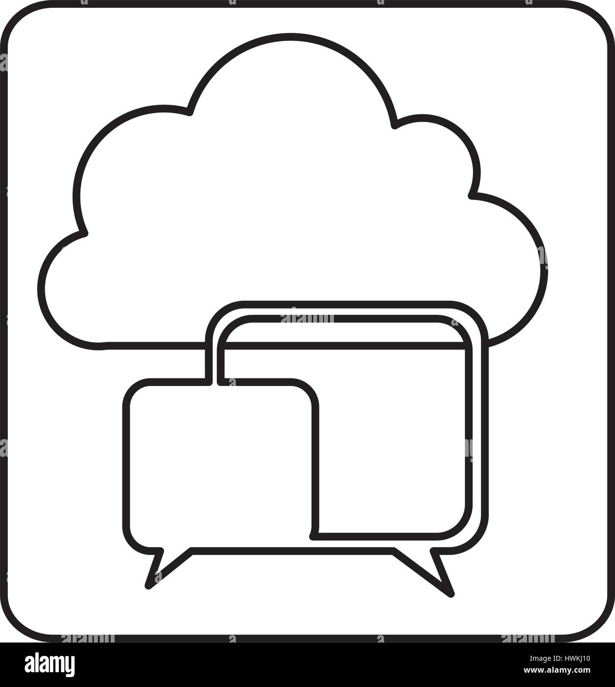 figure cloud chat bubbles network Stock Vector Image & Art - Alamy
