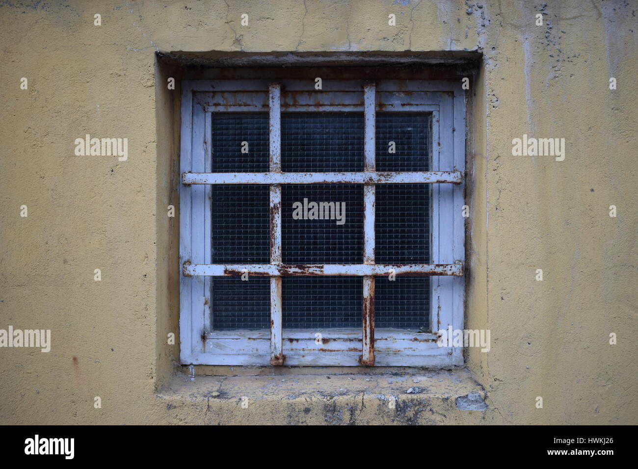 Old window with bars Stock Photo - Alamy