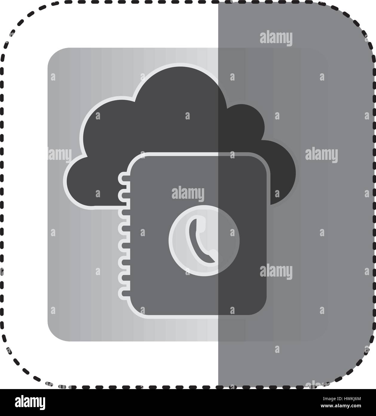 gray cloud notebook with phone sign network Stock Vector Image & Art ...