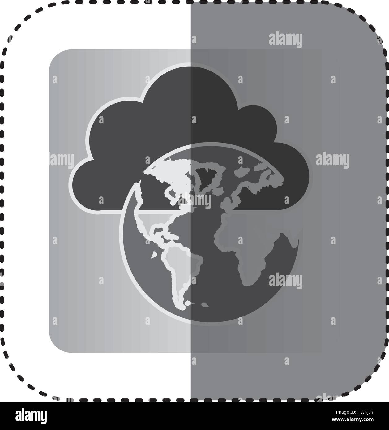 gray cloud data global network icon Stock Vector Image & Art - Alamy