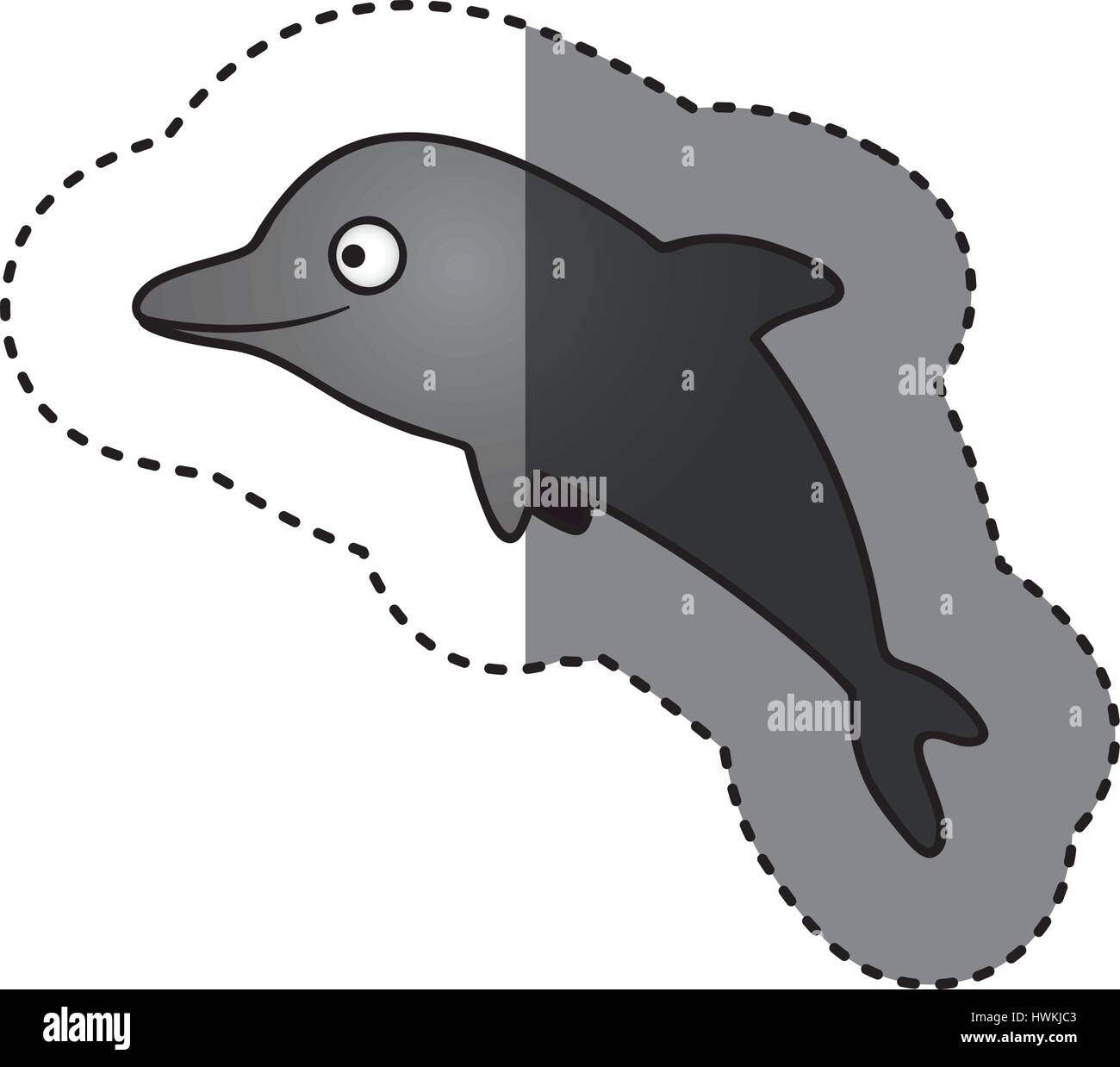 gray happy dolphin cartoon icon Stock Vector Image & Art - Alamy