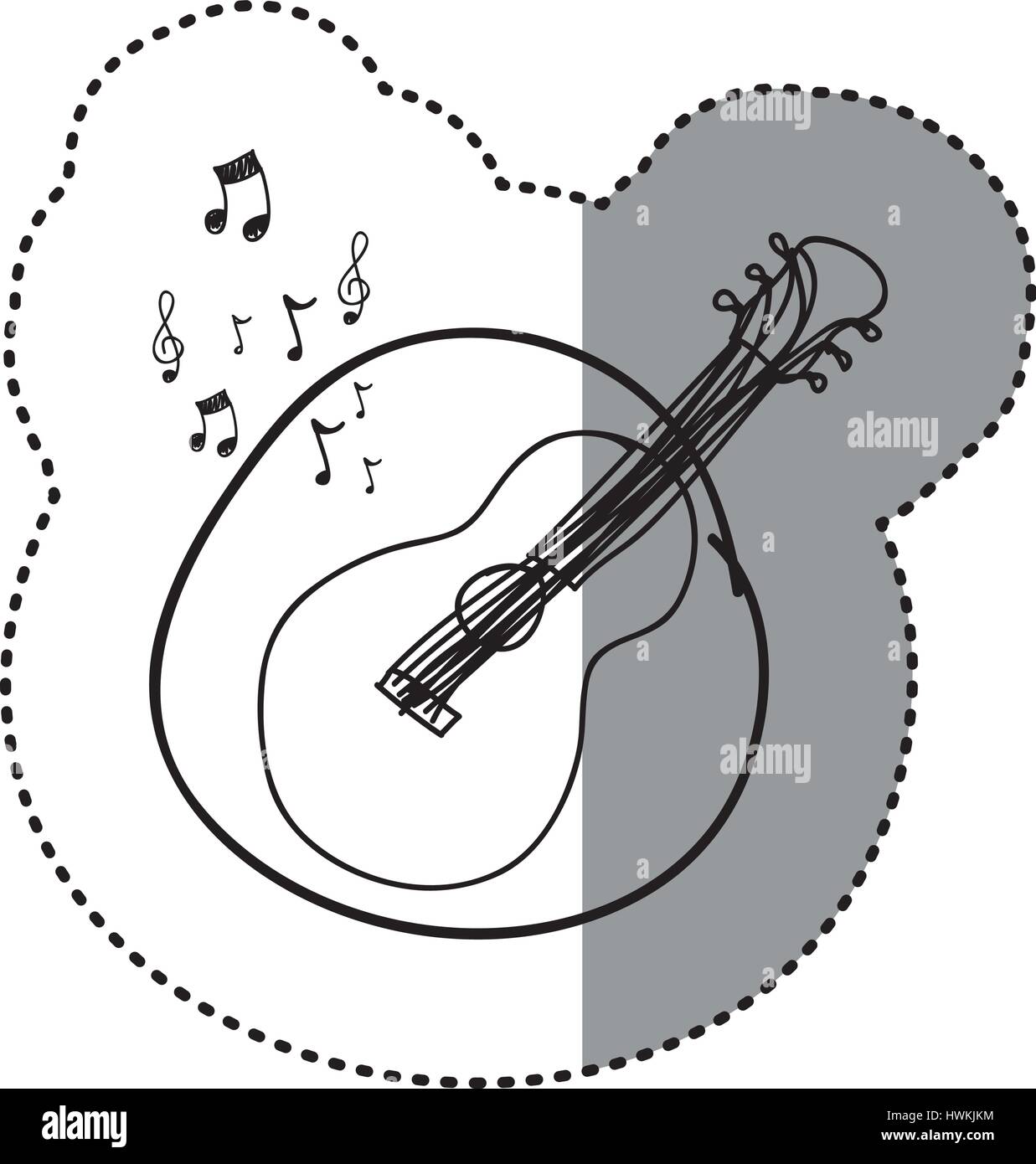 figure guitar instrument note music icon Stock Vector Image & Art - Alamy