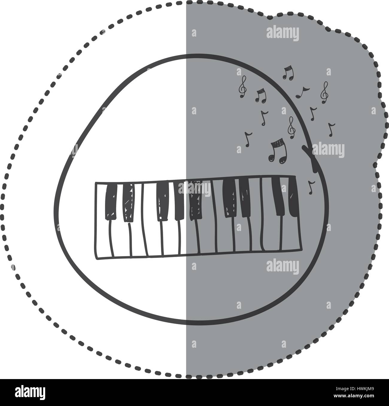 figure piano instrument with note musical icon Stock Vector Image & Art ...