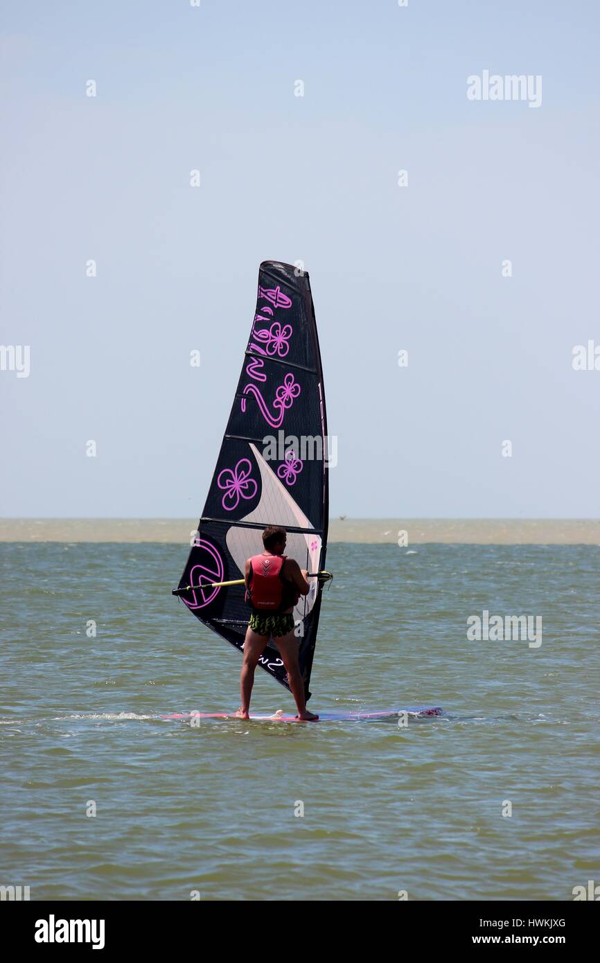 The competitions in sailing. Swimming on sails Stock Photo - Alamy