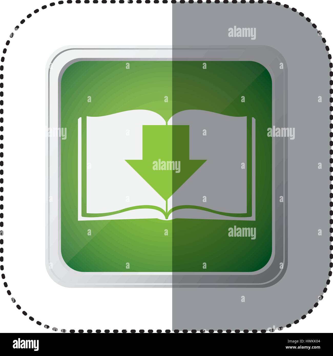 green emblem book with down arrow Stock Vector Image & Art - Alamy