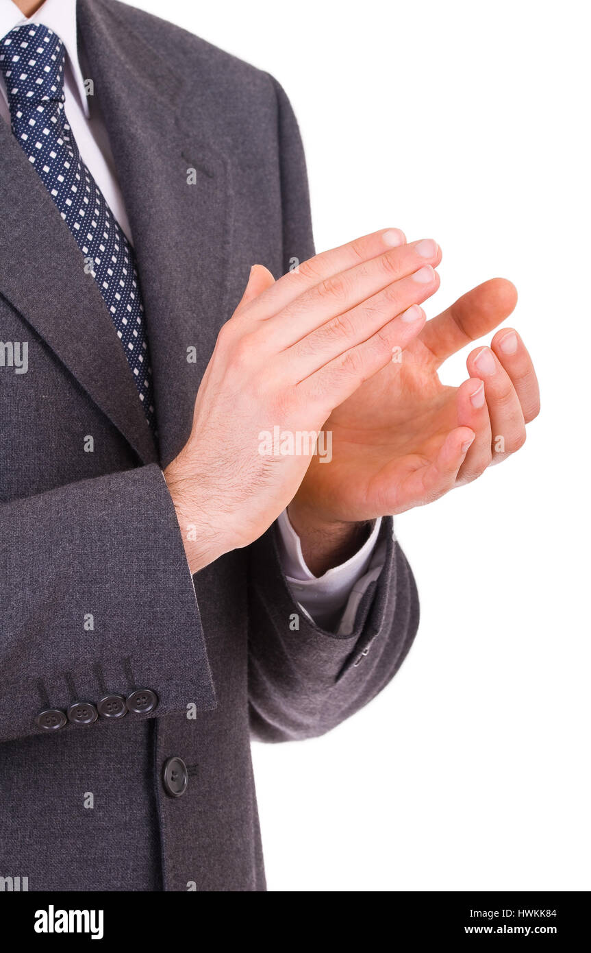 Businessman clapping his hands Stock Photo - Alamy Businessman clapping his hands Stock Photo - Alamy
