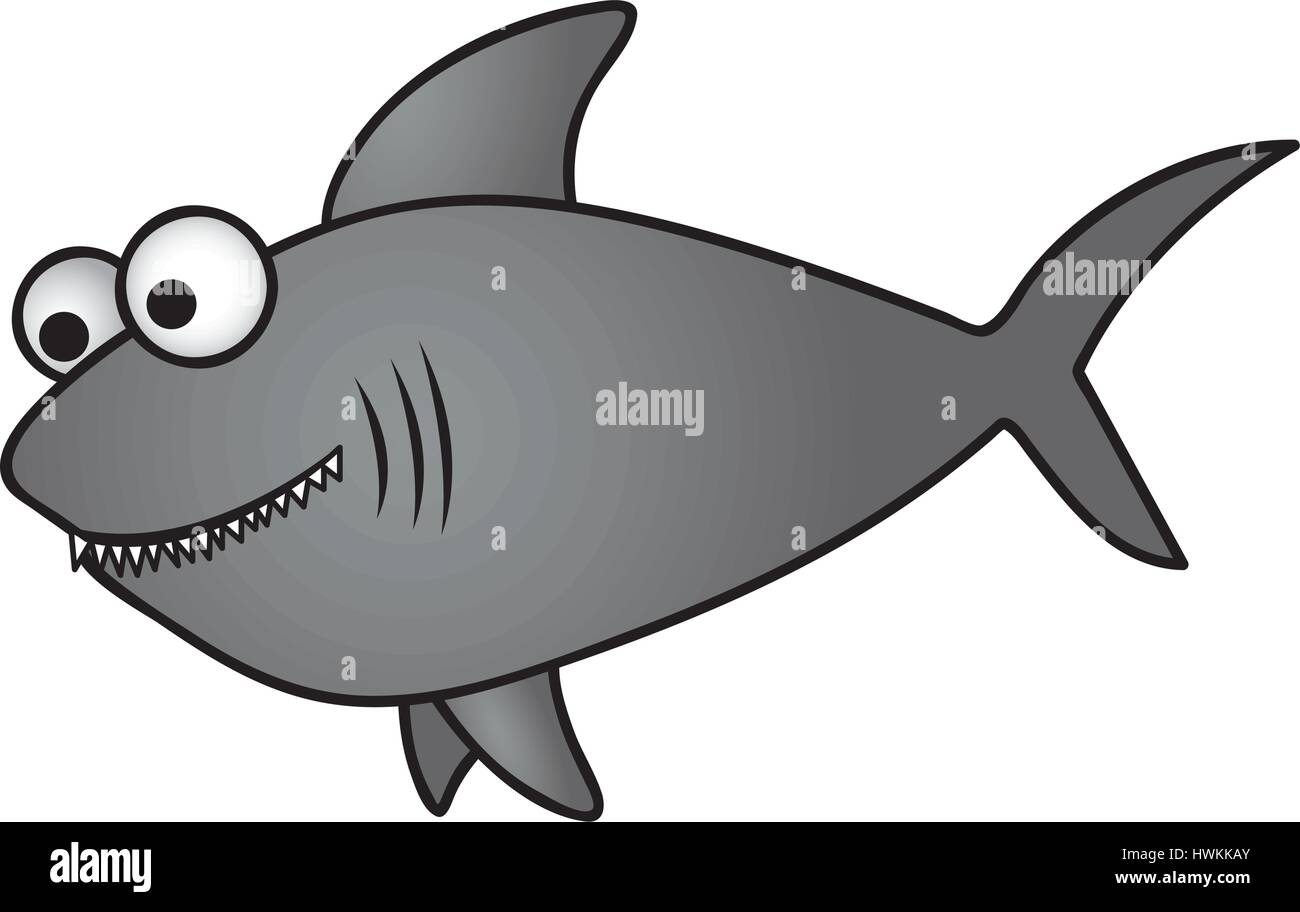 Happy shark cartoon icon hi-res stock photography and images - Alamy