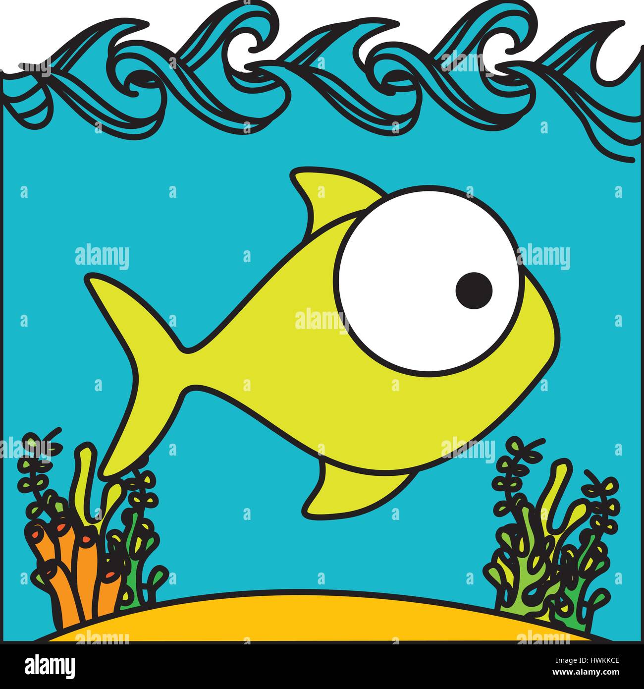 surprised fish cartoon inside aquarium Stock Vector Image & Art - Alamy