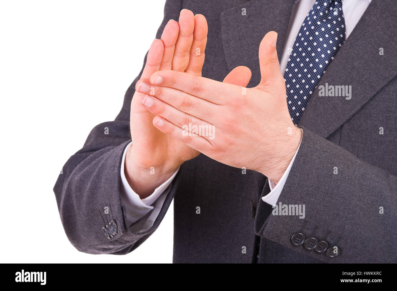 Businessman clapping his hands Stock Photo - Alamy